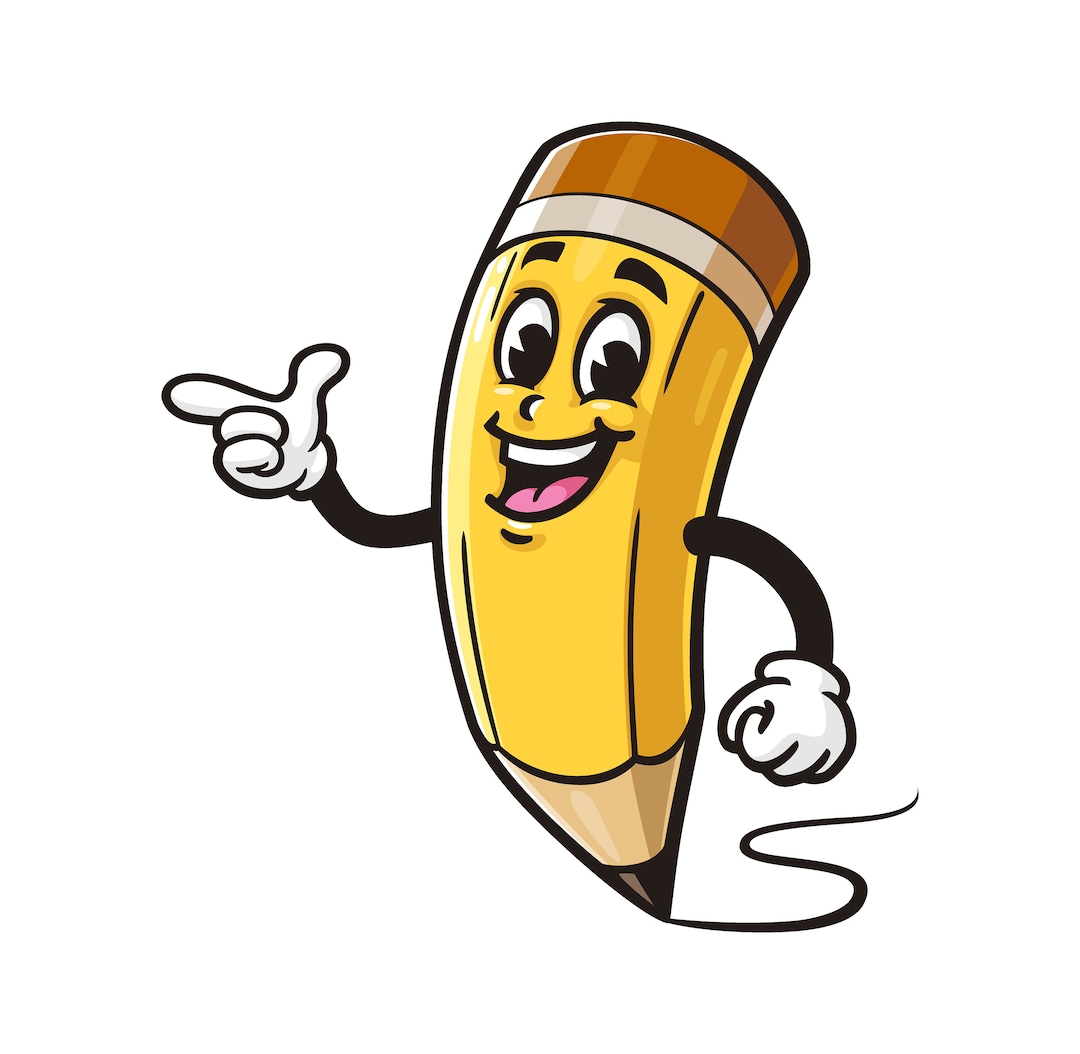 Pencil Cartoon Mascot Illustration Character Vector Clip-art Hand-drawn ...