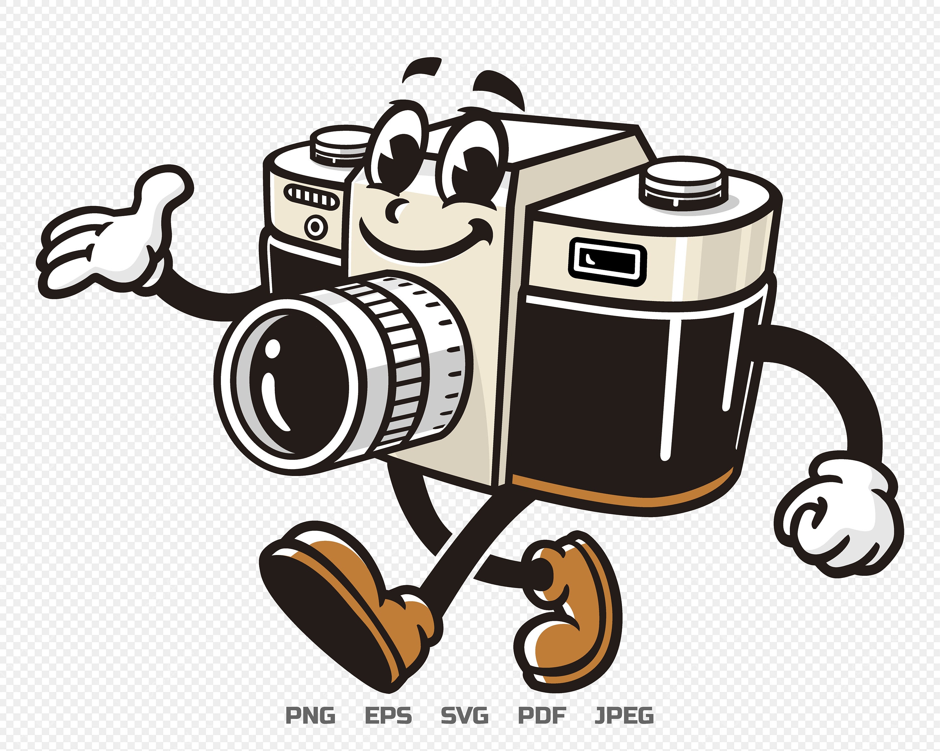 Walking Camera Cartoon Mascot Illustration Design Character Vector - Etsy