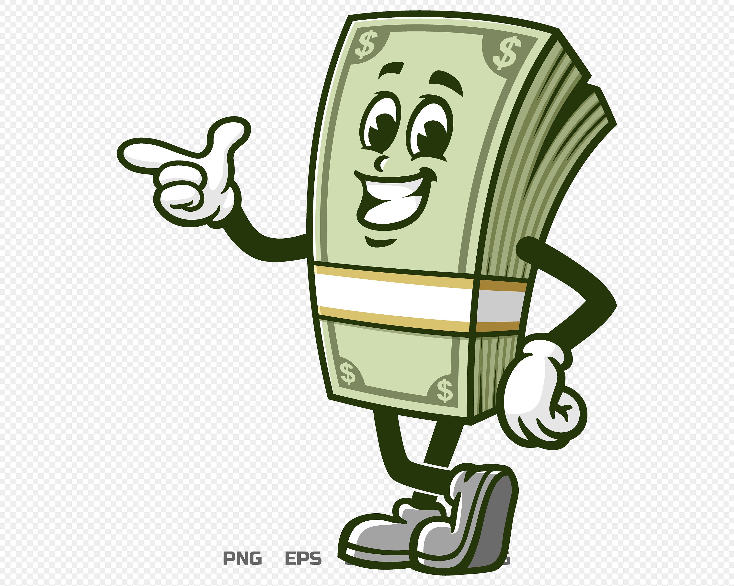 Money Cash Cartoon Mascot Illustration Design Character Vector - Etsy