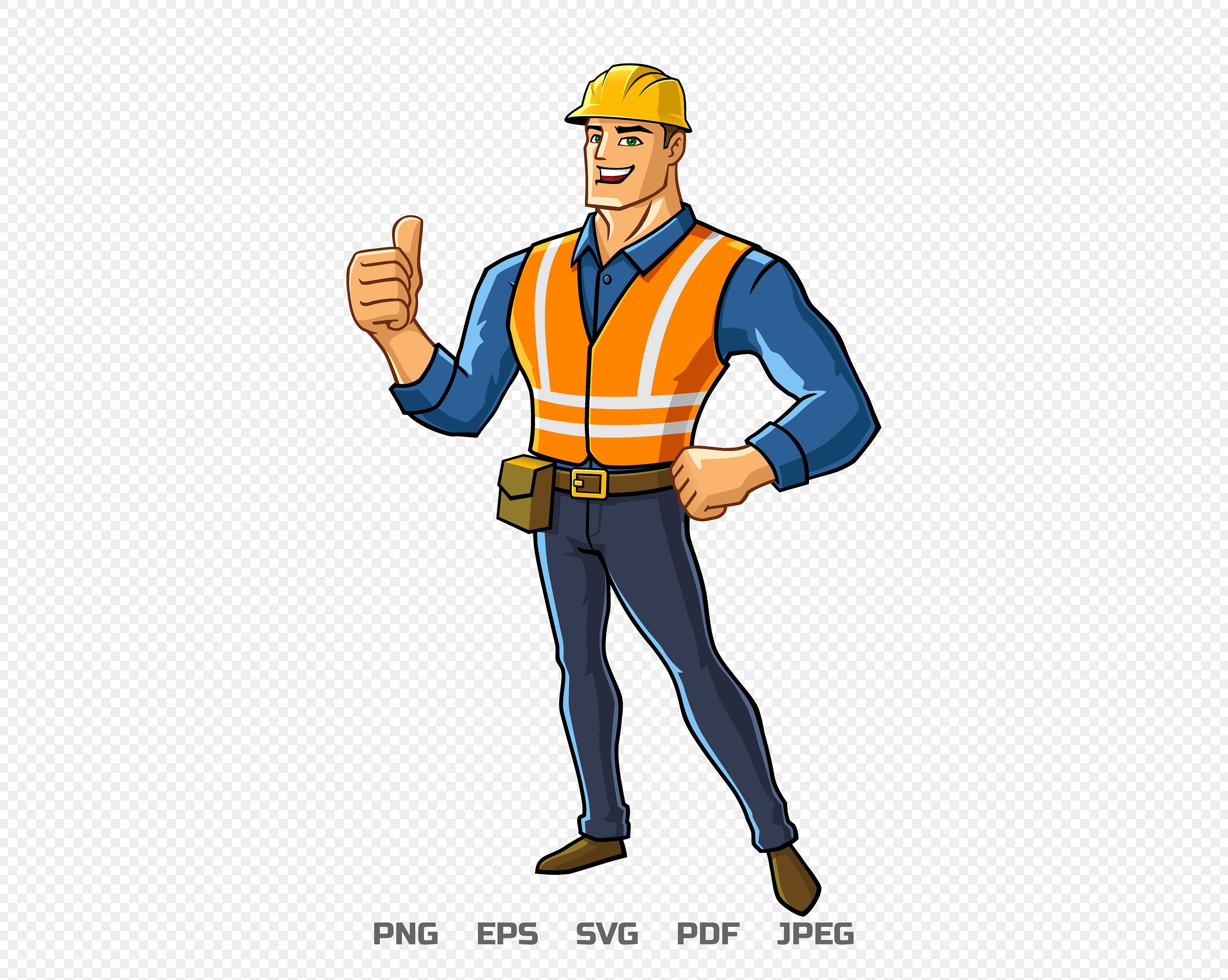Superhero Construction Builder Cartoon Mascot Illustration Design - Etsy