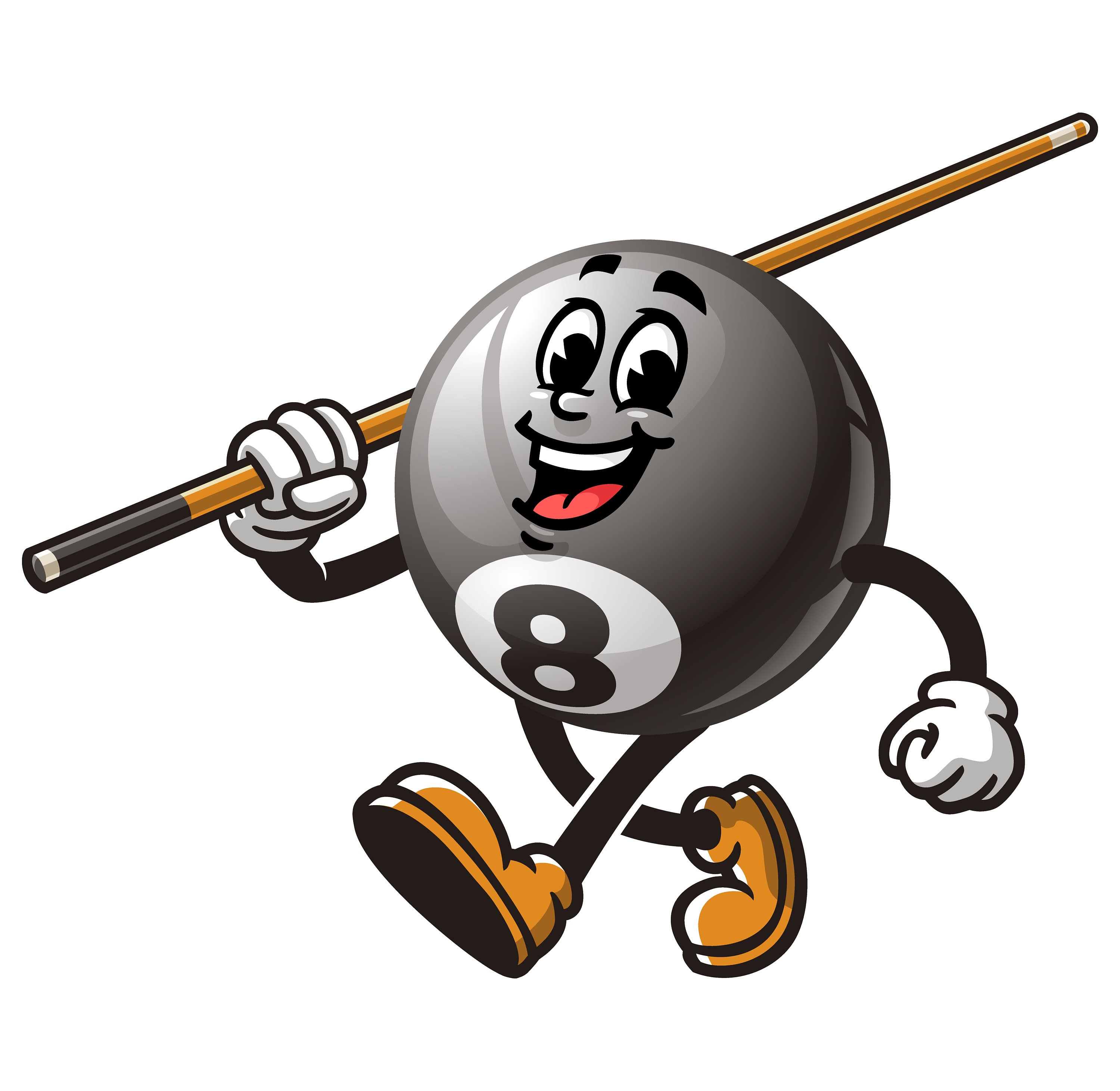 Ball Pool Cartoon Eagle Pool 8 Ball Billiards Mascot Cartoon Stock