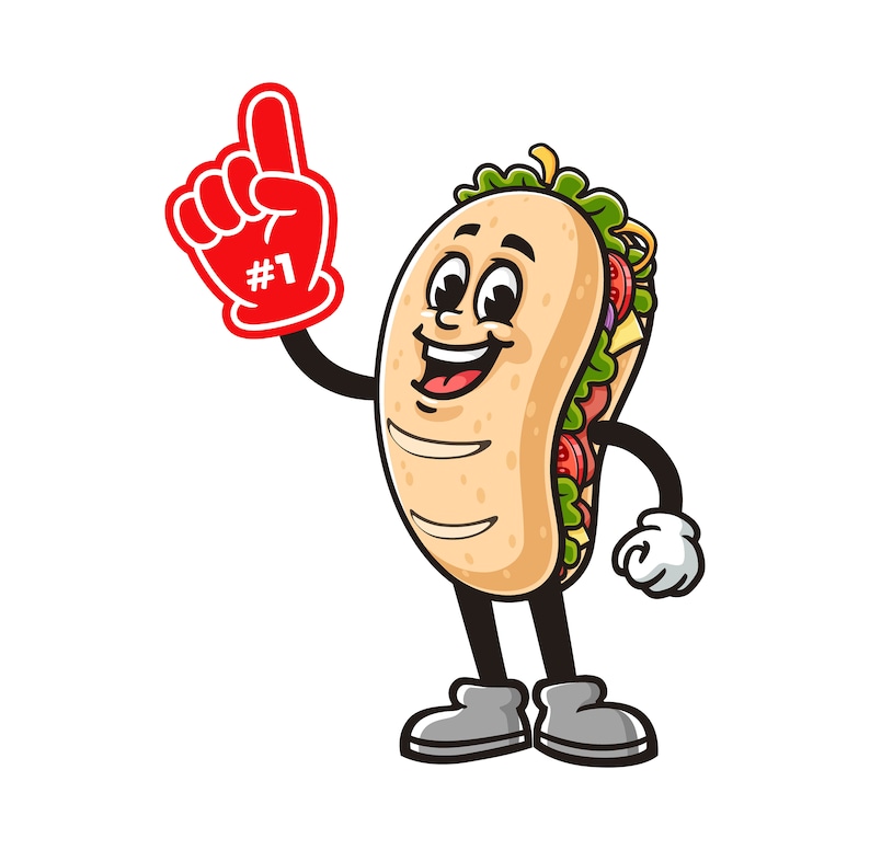 Sub Sandwich With Foam Finger, Sub Sandwich Cartoon Mascot Illustration ...