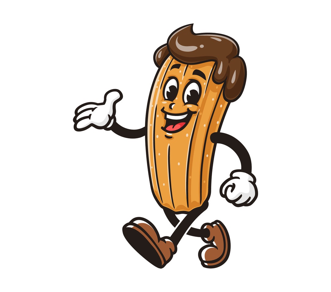 Walking Churros Cartoon Mascot Illustration Character Vector Clip Art ...