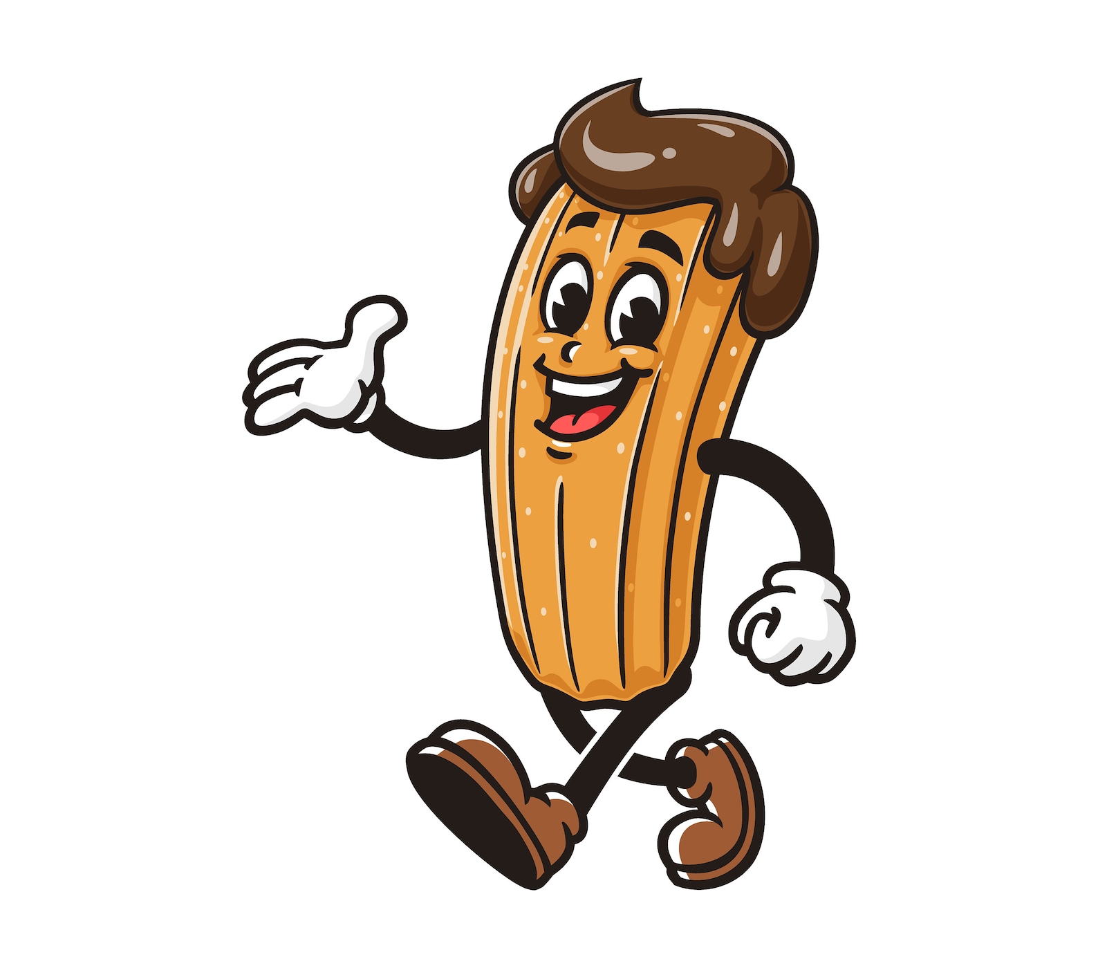 Walking Churros Cartoon Mascot Illustration Character Vector Clip Art ...