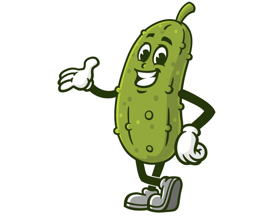 Pickle Cartoon Mascot Illustration Design Character Vector - Etsy