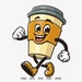 Walking Coffee Cup Cartoon Mascot Illustration Design Character - Etsy