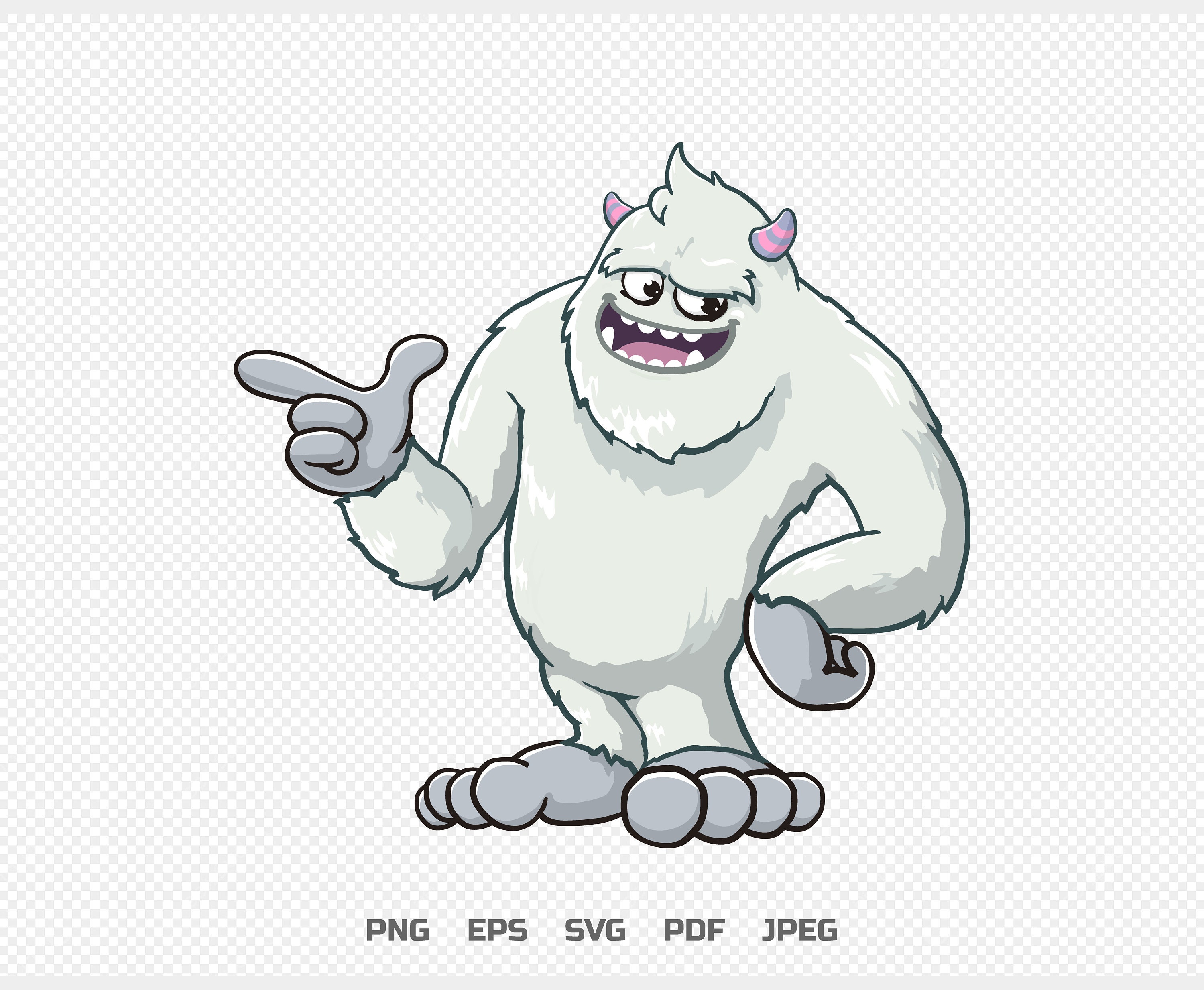 Vector Mascot Illustration of Yeti Bigfoot Cartoon Character Design - Etsy