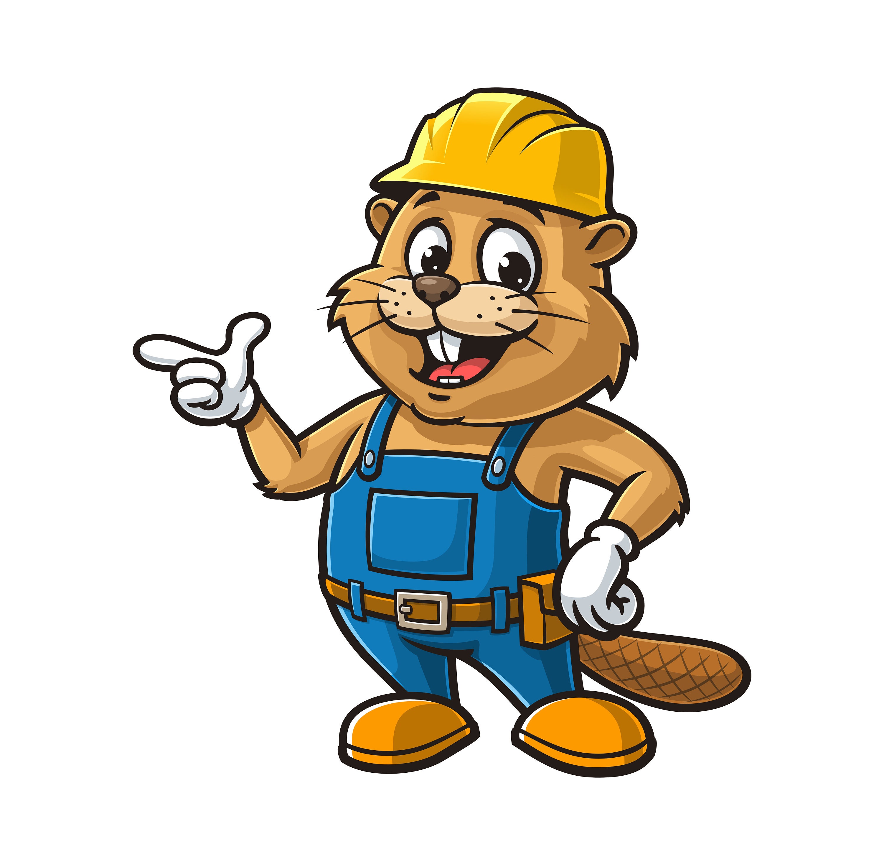 Beaver Builder Cartoon Mascot Illustration Character Vector Clip-art ...