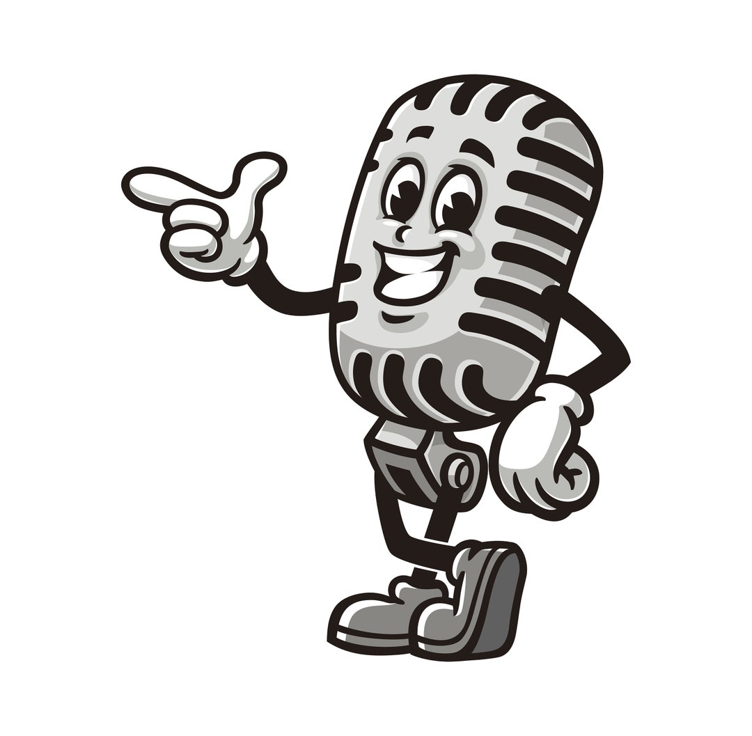 Microphone Music Podcast Cartoon Mascot Illustration Character Vector ...