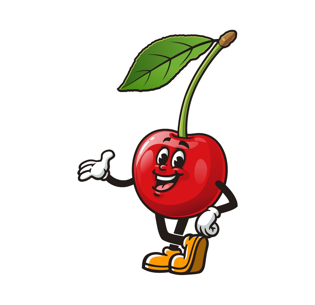 Cherry Cartoon Mascot Illustration Character Vector Clip-art Hand-drawn ...