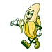 Walking Banana Cartoon Mascot Illustration Design Character - Etsy