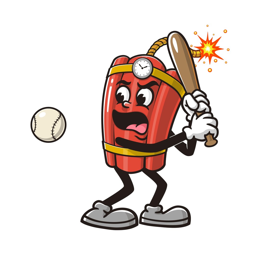 TNT Dynamite is Playing Baseball, Softball, TNT Dynamite Cartoon Mascot ...