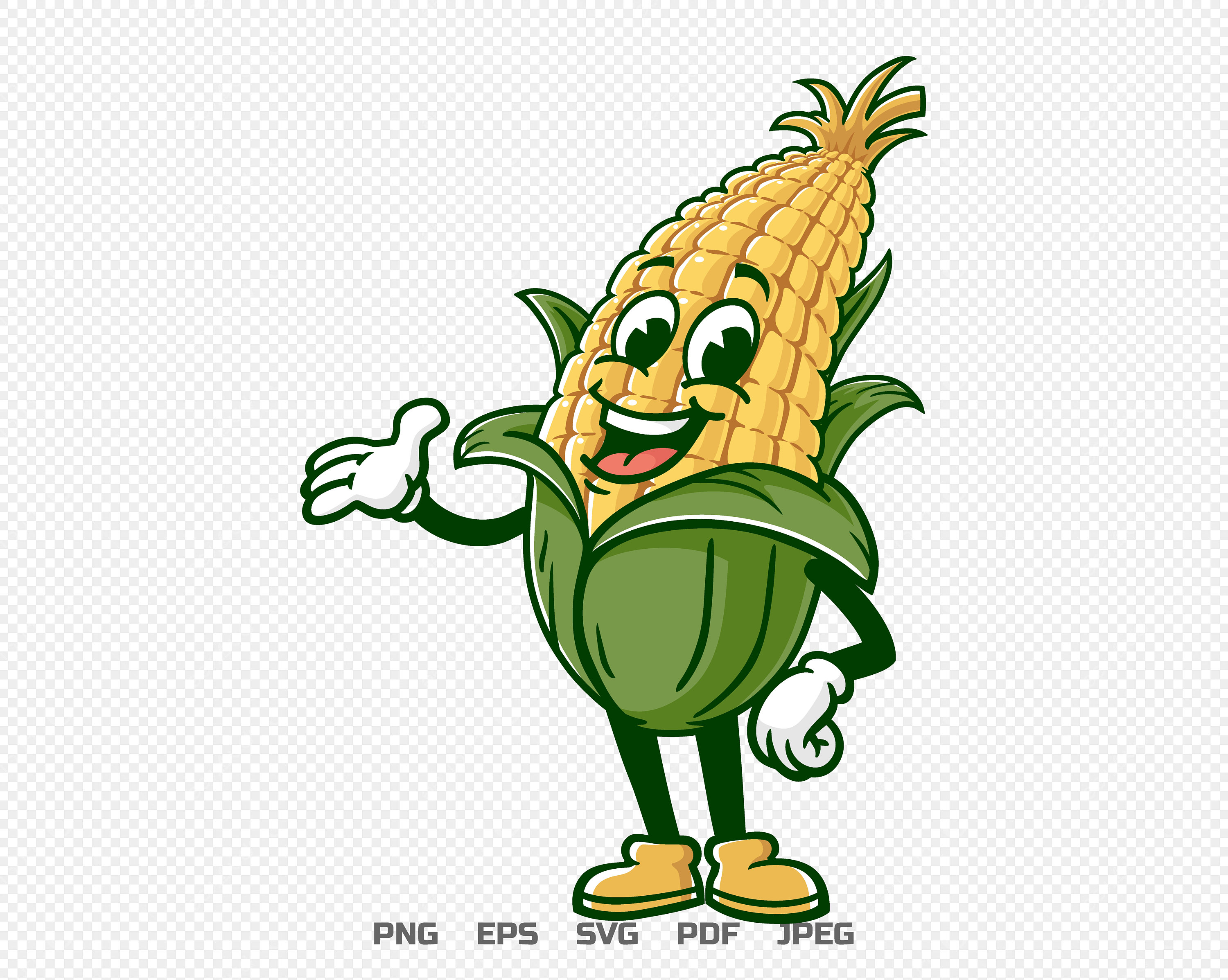 Corn Cartoon Mascot Illustration Design Character - Etsy