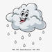 Cloud Raining Cartoon Mascot Illustration Character Vector Clip-art ...