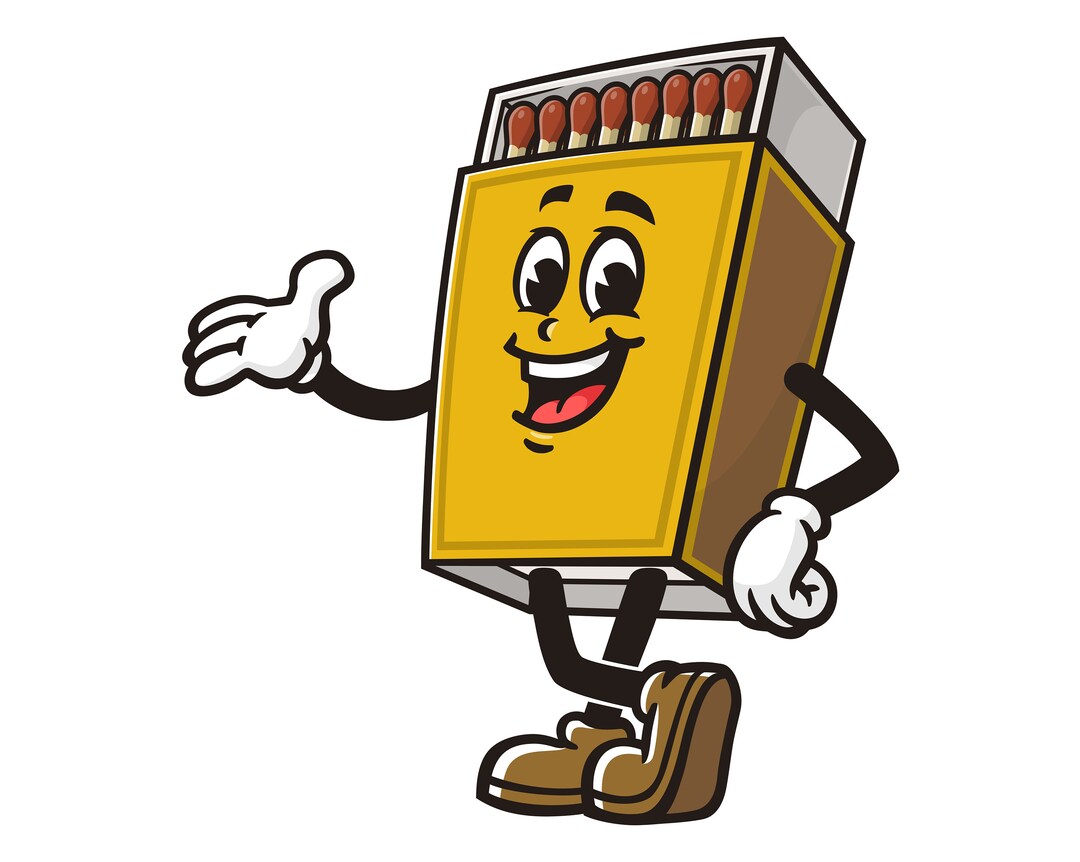Match Box Lighter Cartoon Mascot Illustration Design Character - Etsy