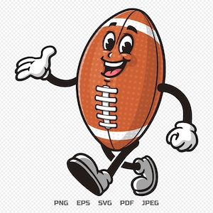 Walking American Football Ball Cartoon Mascot Illustration Character ...