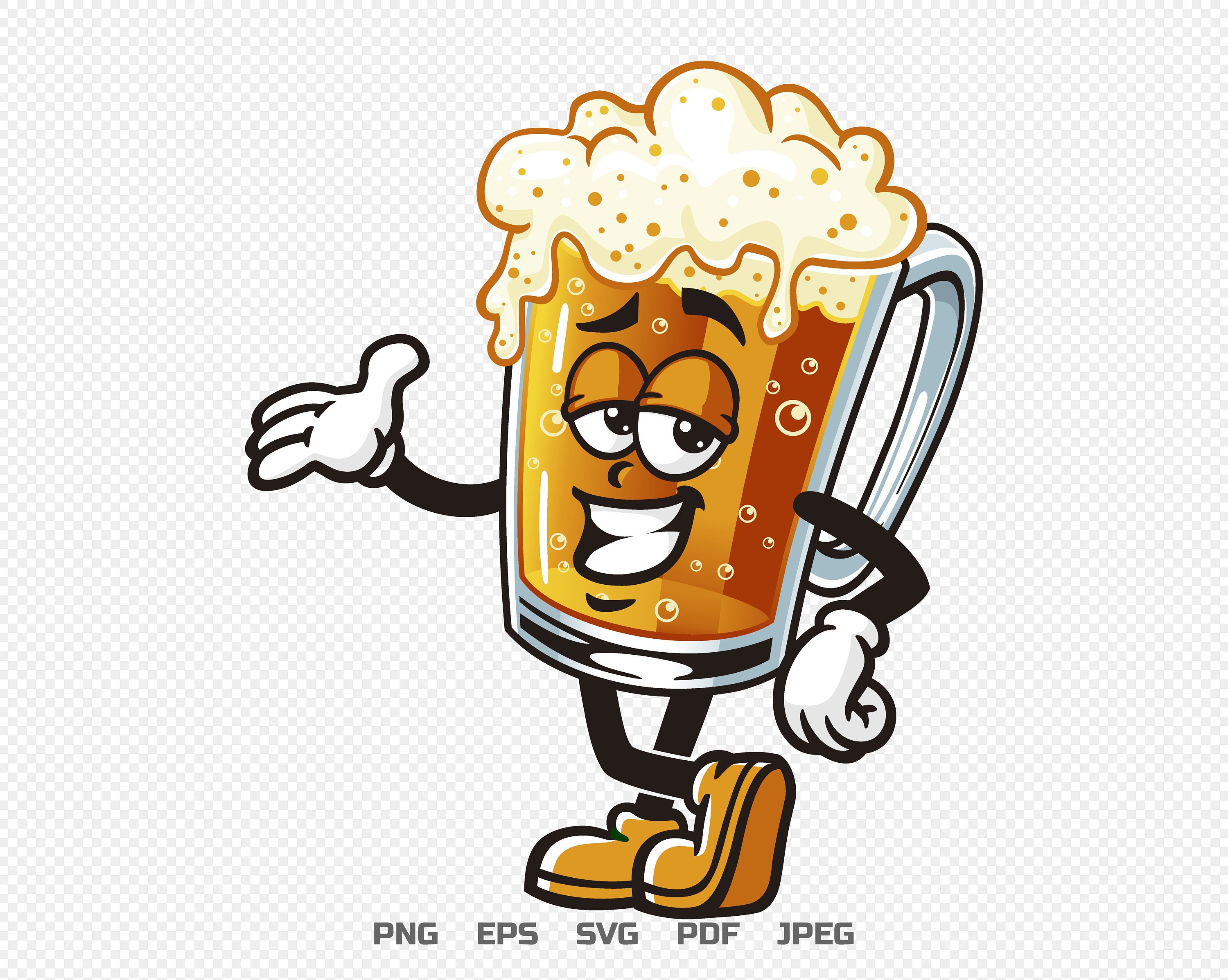 Beer Glass Drunk Cartoon Mascot Illustration Design Character - Etsy