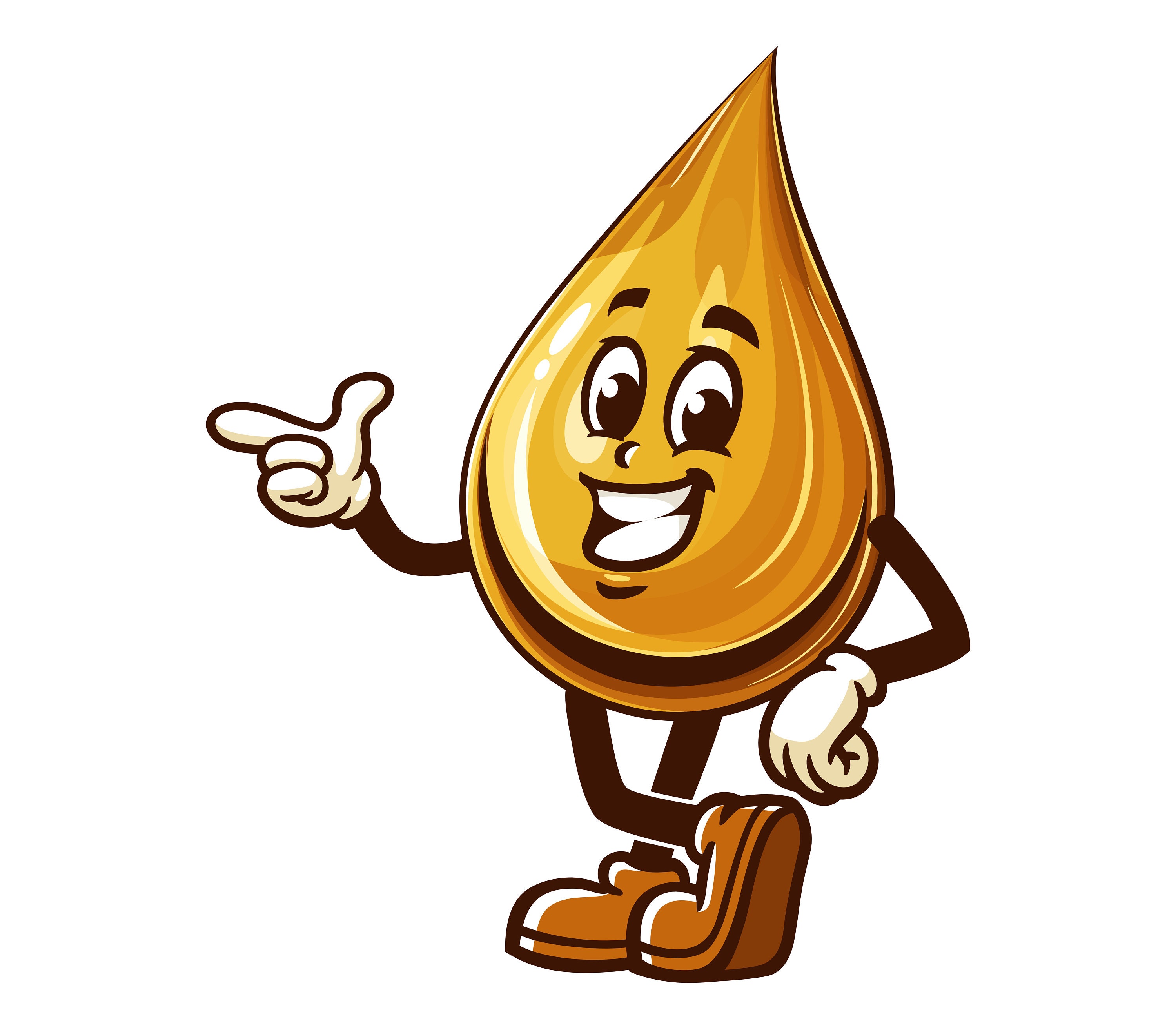 Oil Drop Cartoon Mascot Illustration Design Character Vector Clip Art ...