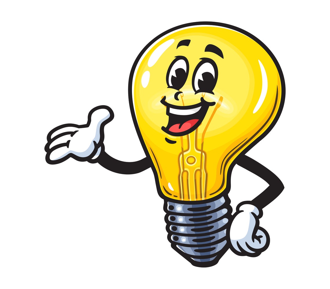 Light Bulb Lamp Electricity LED Cartoon Mascot Illustration Design ...