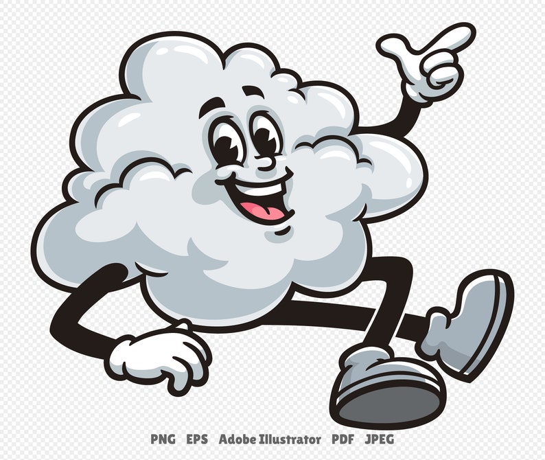 Clouds Are Relaxing, Cloud Cartoon Mascot Illustration Character Vector ...