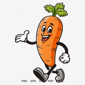 Walking Carrot Cartoon Mascot Illustration Character Vector Clip Art ...