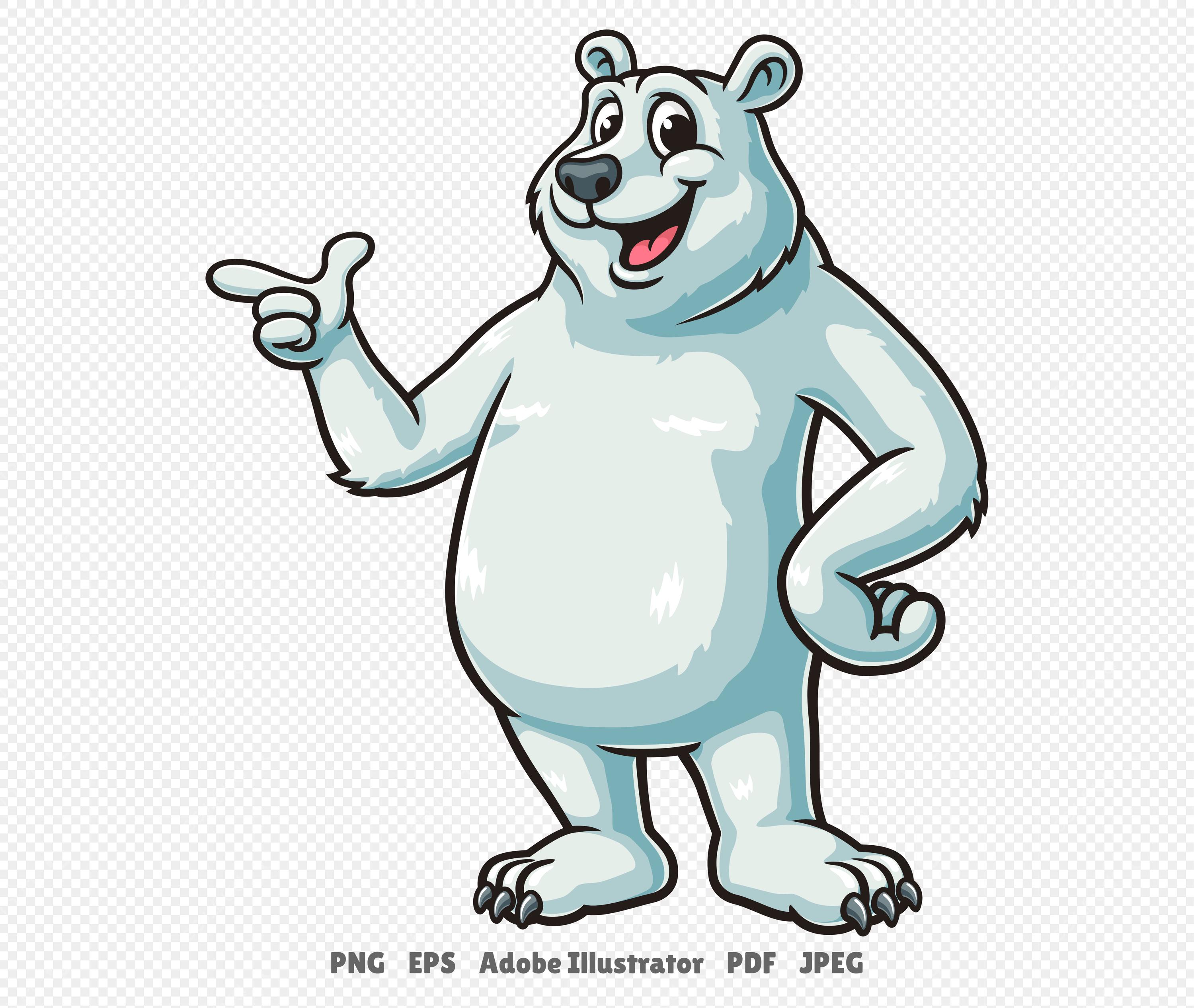 Standing Polar Bear Cartoon