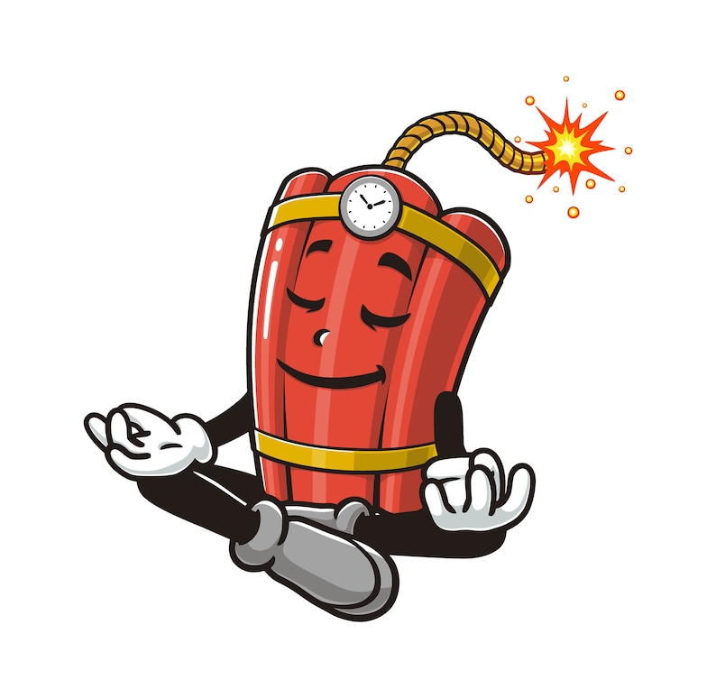 TNT Dynamite is Meditating, TNT Dynamite Bomb Cartoon Mascot ...