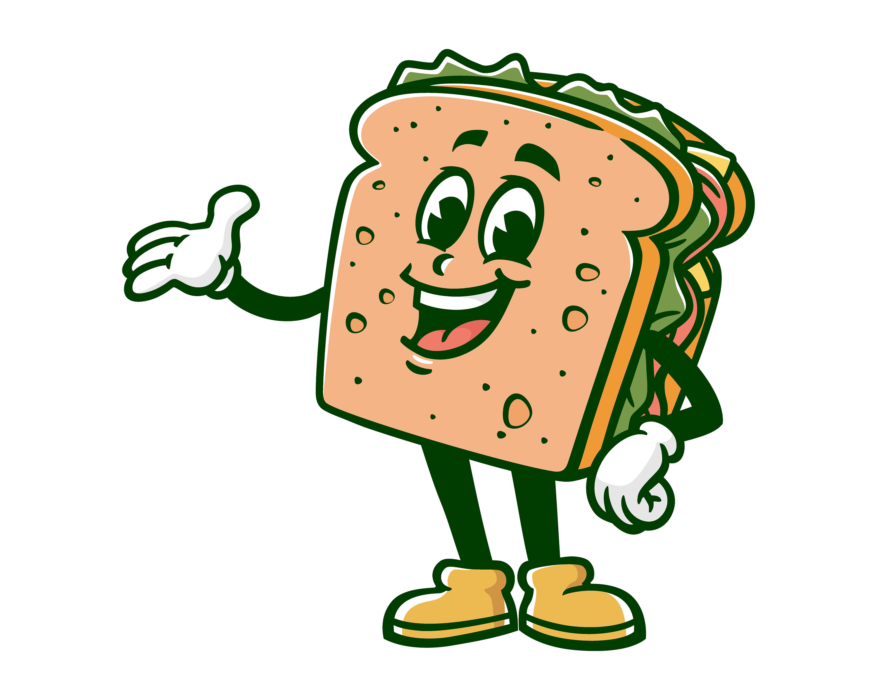 Sandwich Cartoon Mascot Illustration Design Character - Etsy UK