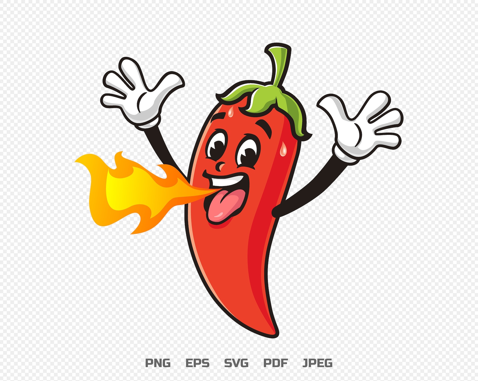 Hot Chili Cartoon Mascot Character Design - Etsy