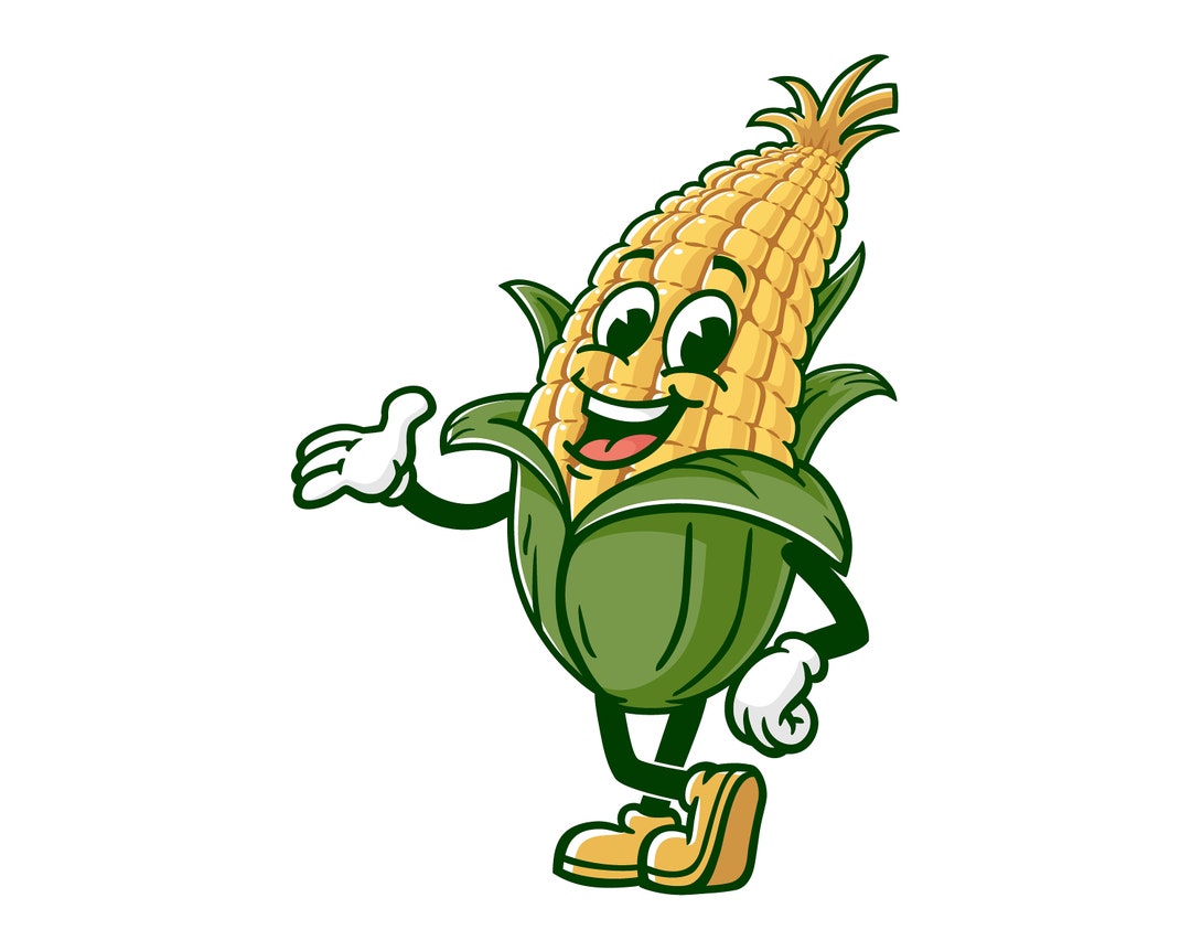 CORN Cartoon Mascot Vector Illustration Design Character - Etsy