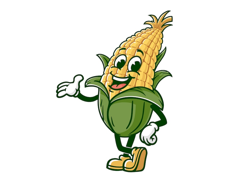 CORN Cartoon Mascot Vector Illustration Design Character - Etsy