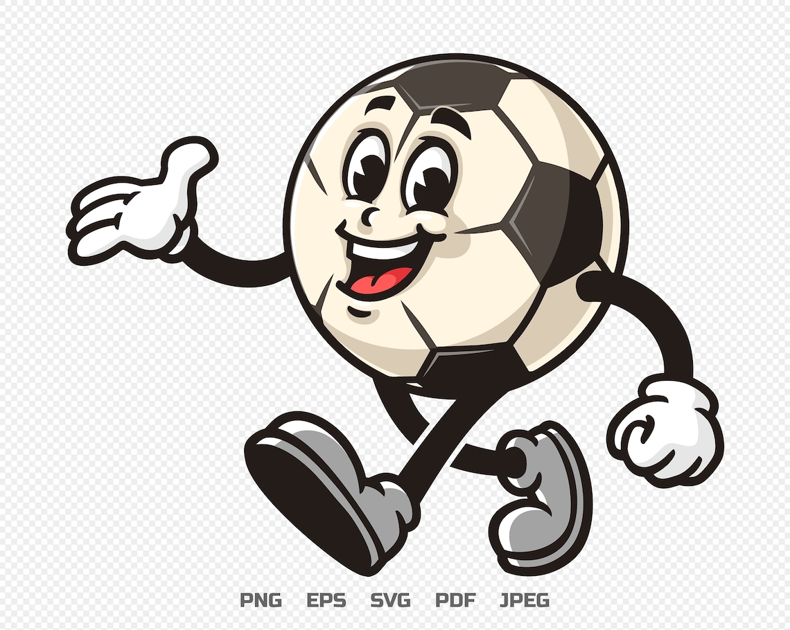 Walking Football Soccer Cartoon Mascot Illustration Character Vector ...