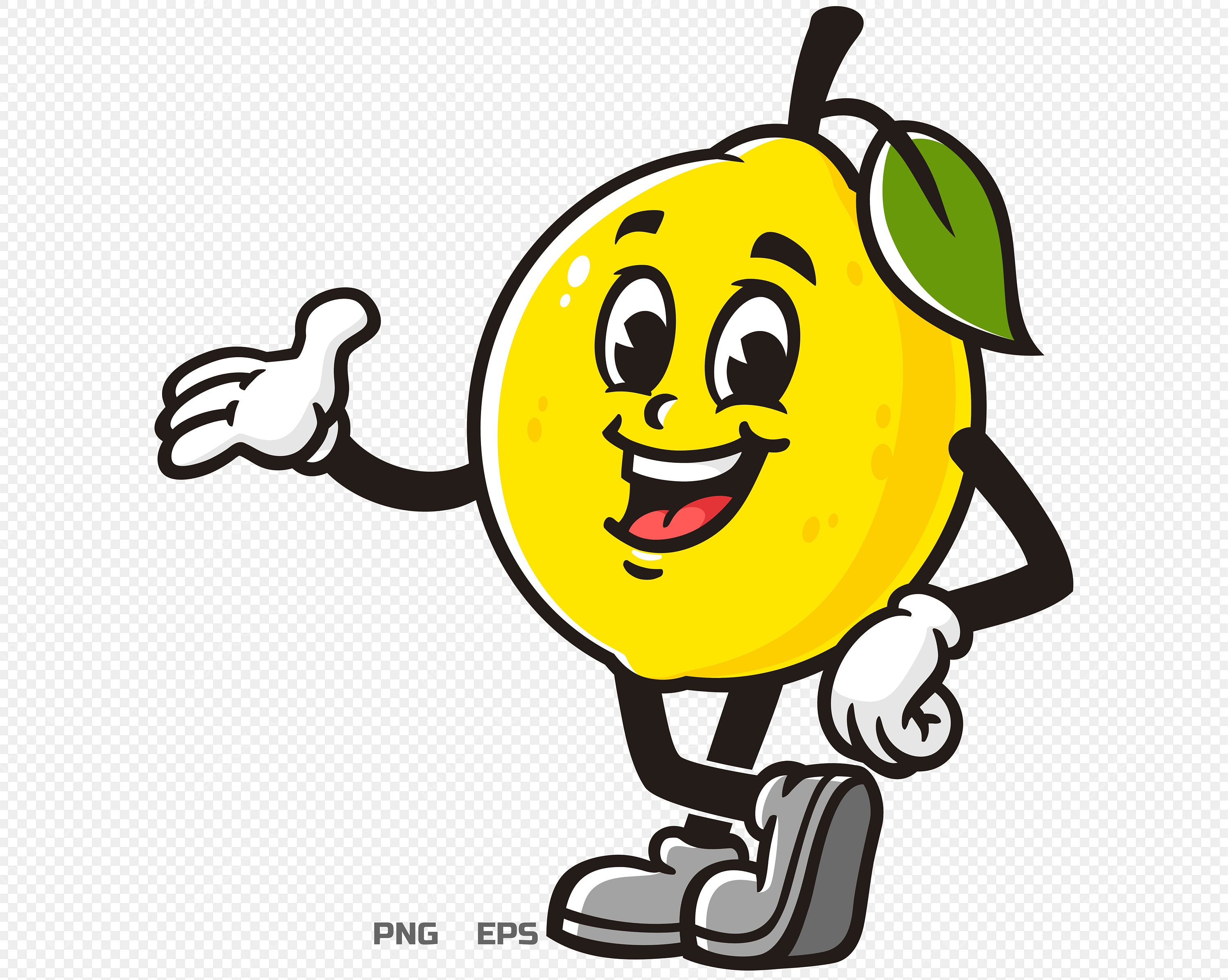 Lemon Cartoon Mascot Illustration Design Character Vector - Etsy