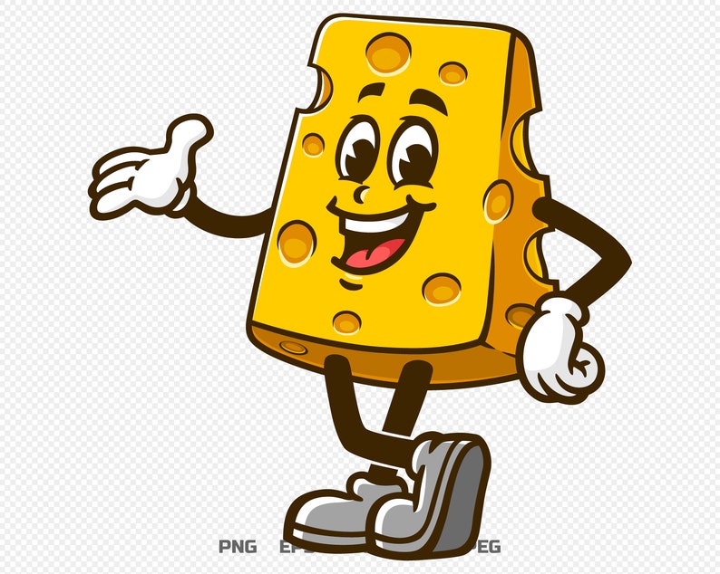 Cheese Cartoon Mascot Illustration Design Character Vector - Etsy