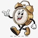 Walking Alarm Clock Cartoon Mascot Illustration Character Vector Clip ...