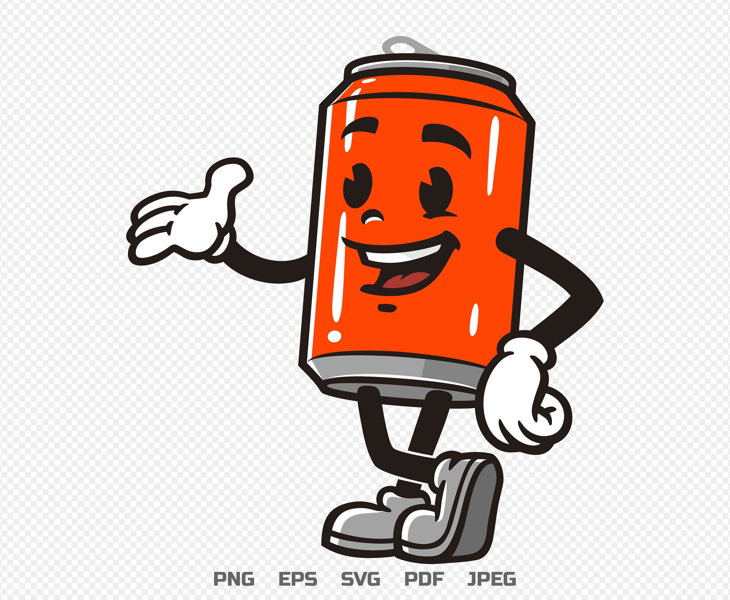 Vector Mascot Illustration of Vintage Can Design 02 - Etsy