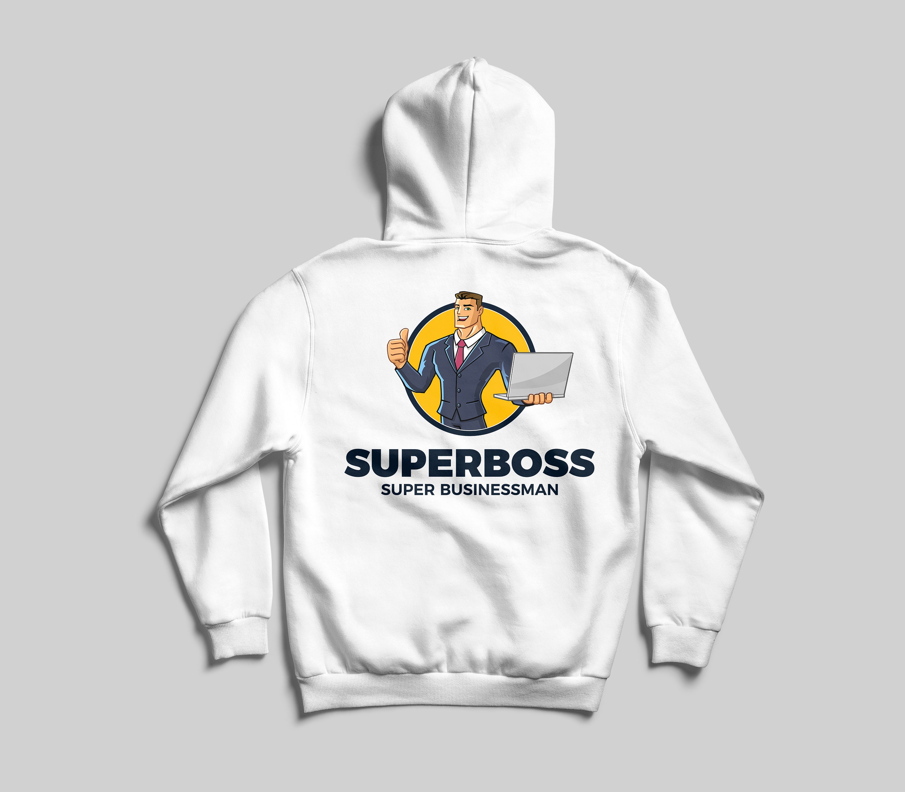 Businessman With Superhero Style Mascot Logo Emblem - Etsy