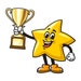 Star is Holding a Trophy, Star Cartoon Mascot Illustration Character ...