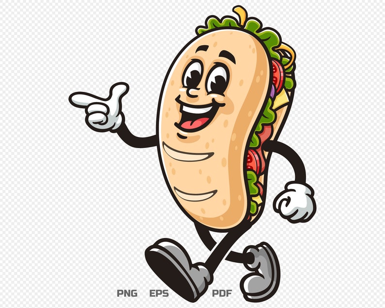 Walking Sub Sandwich, Submarine Sandwich Cartoon Mascot Illustration ...