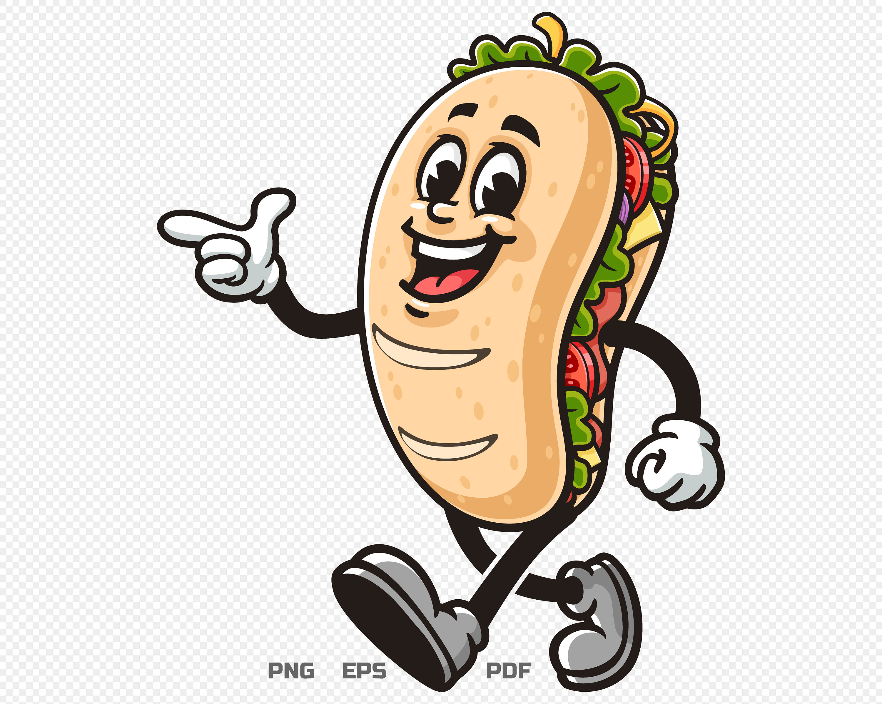 Walking Sub Sandwich, Submarine Sandwich Cartoon Mascot Illustration ...