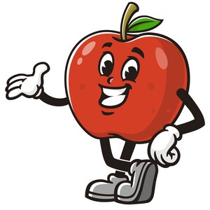 Apple Cartoon Mascot Illustration Design Character Vector - Etsy