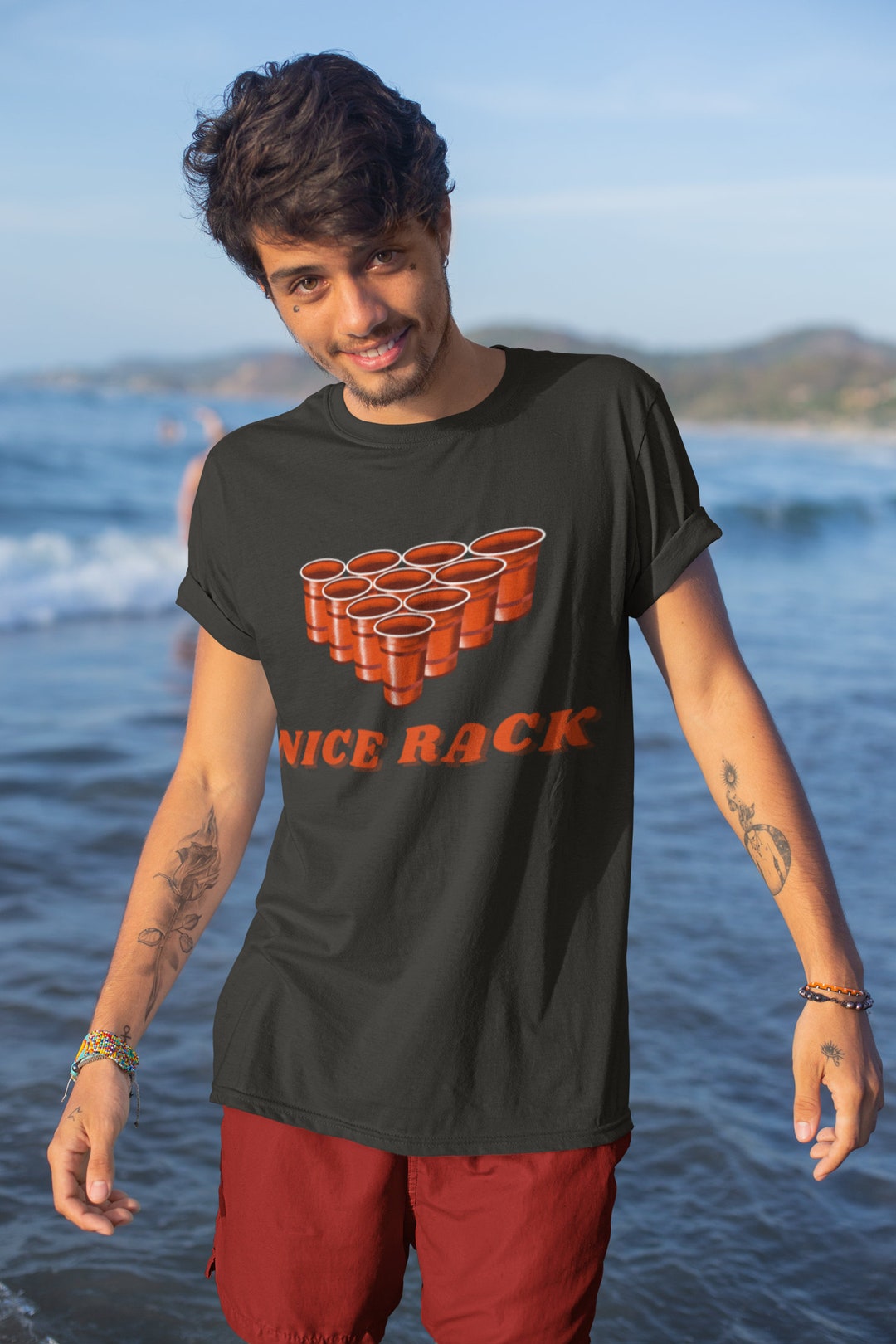 Mens Beer Pong T-shirt, Nice Rack T-shirt, Funny T-shirt - Etsy