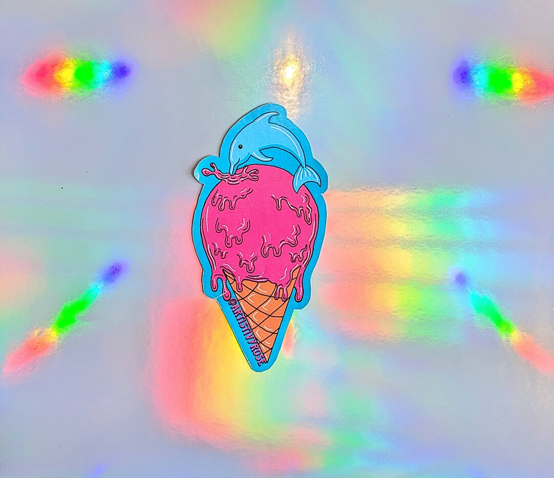 Trippy Ice Cream Die-cut Sticker, Waterproof Sticker, Vinyl Sticker - Etsy