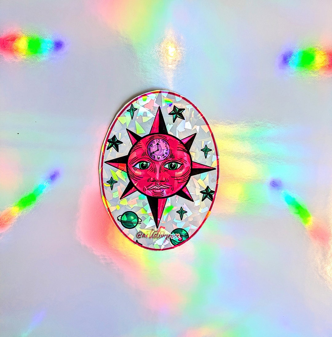 Trippy Moon Sticker, Waterproof Sticker, Vinyl Sticker - Etsy