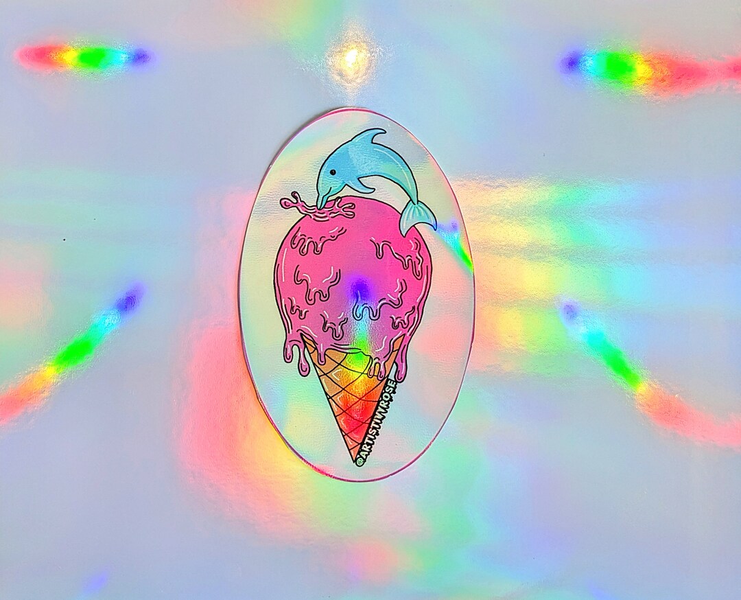 Trippy Ice Cream Sticker, Waterproof Sticker, Vinyl Sticker - Etsy