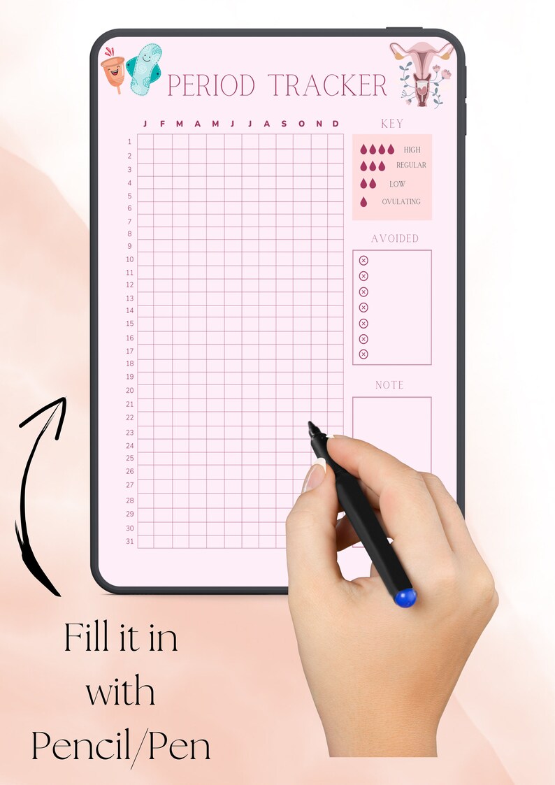 Printable Period Tracker, Menstrual Cycle Tracking, Period Planner ...