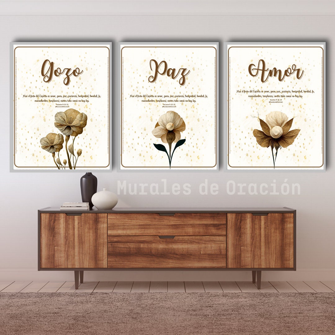 Mural De Oración Con Versículos De Los Frutos Del Espíritu, Cuadros Con ...