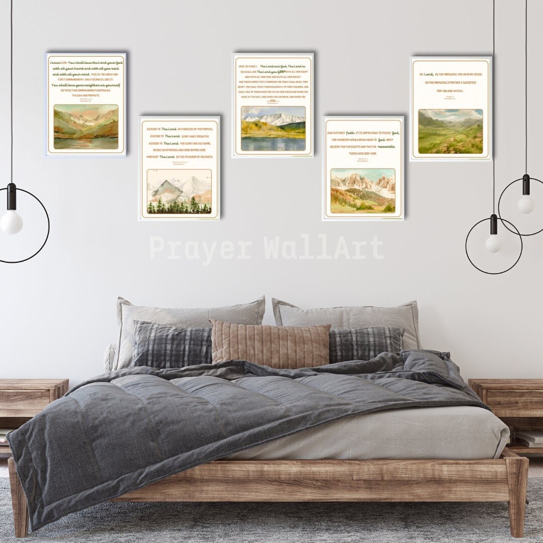 Prayer Wall Art With Family Bible Verses, Multiple Faith Frames ...
