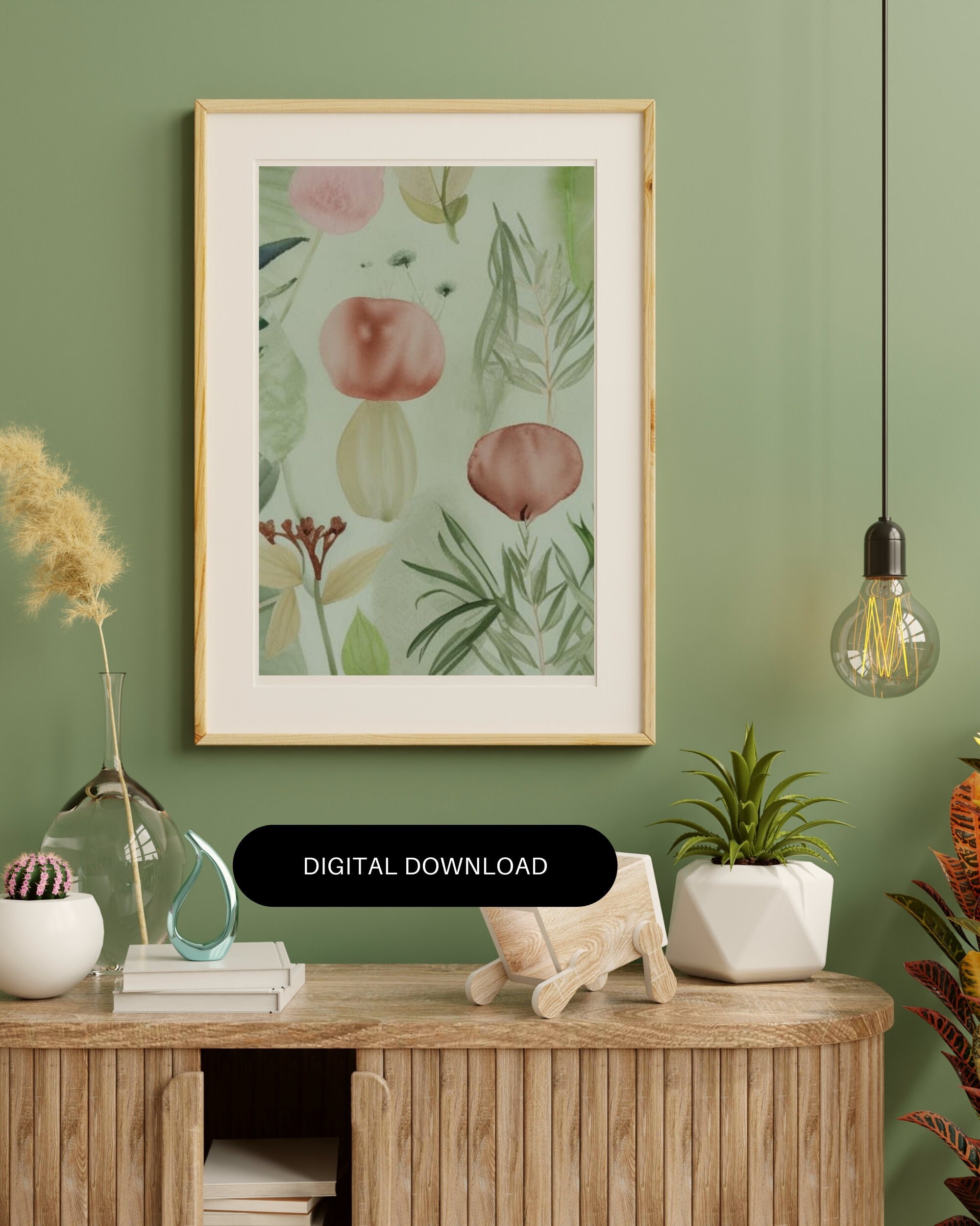 Printable Botanical Wall Art Watercolor Floral Wall Print Floral Wall ...