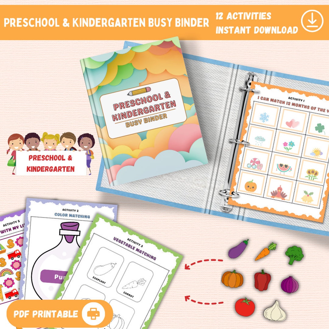 Preschool & Kindergarten Busy Binder | Activities for Kids 2-6 ...